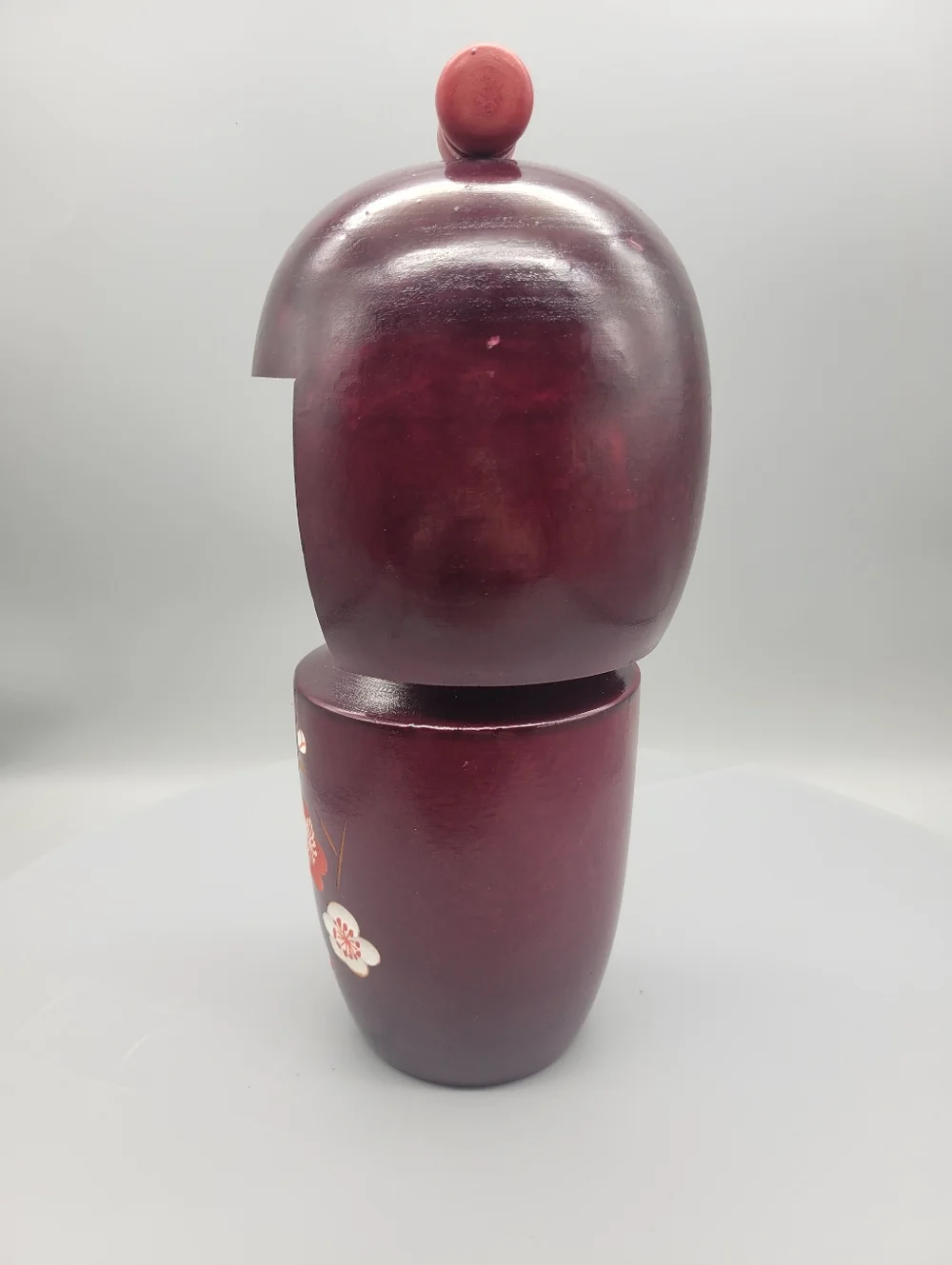 Vintage | Art | Vintage Japanese Kokeshi Doll 9 Red Plum Blossom Hand ...